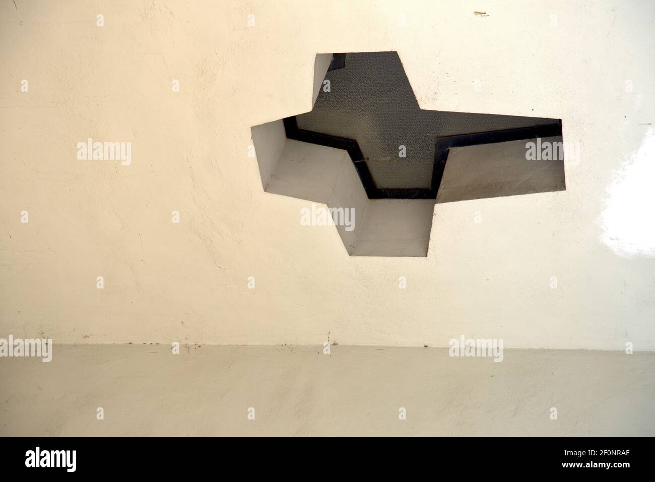 Samarate cross church italy the old window and mosaic wall Stock Photo ...