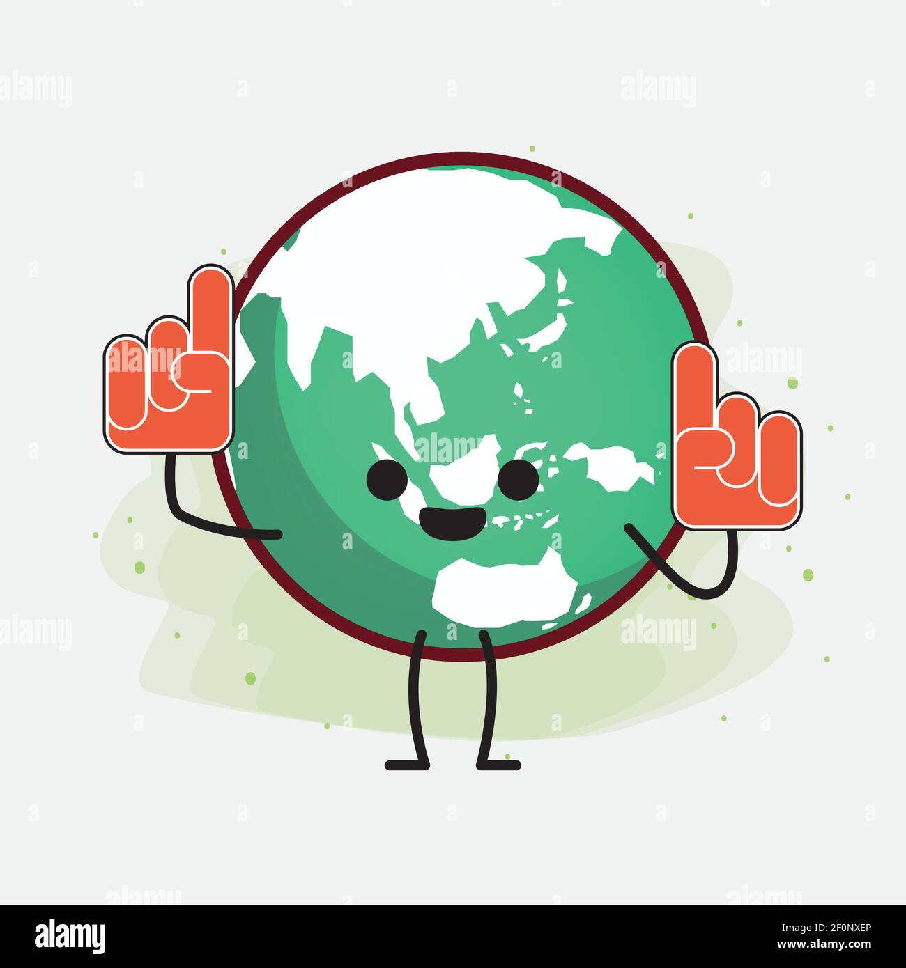 Vector Illustration of Earth Globe Character with cute face, simple ...