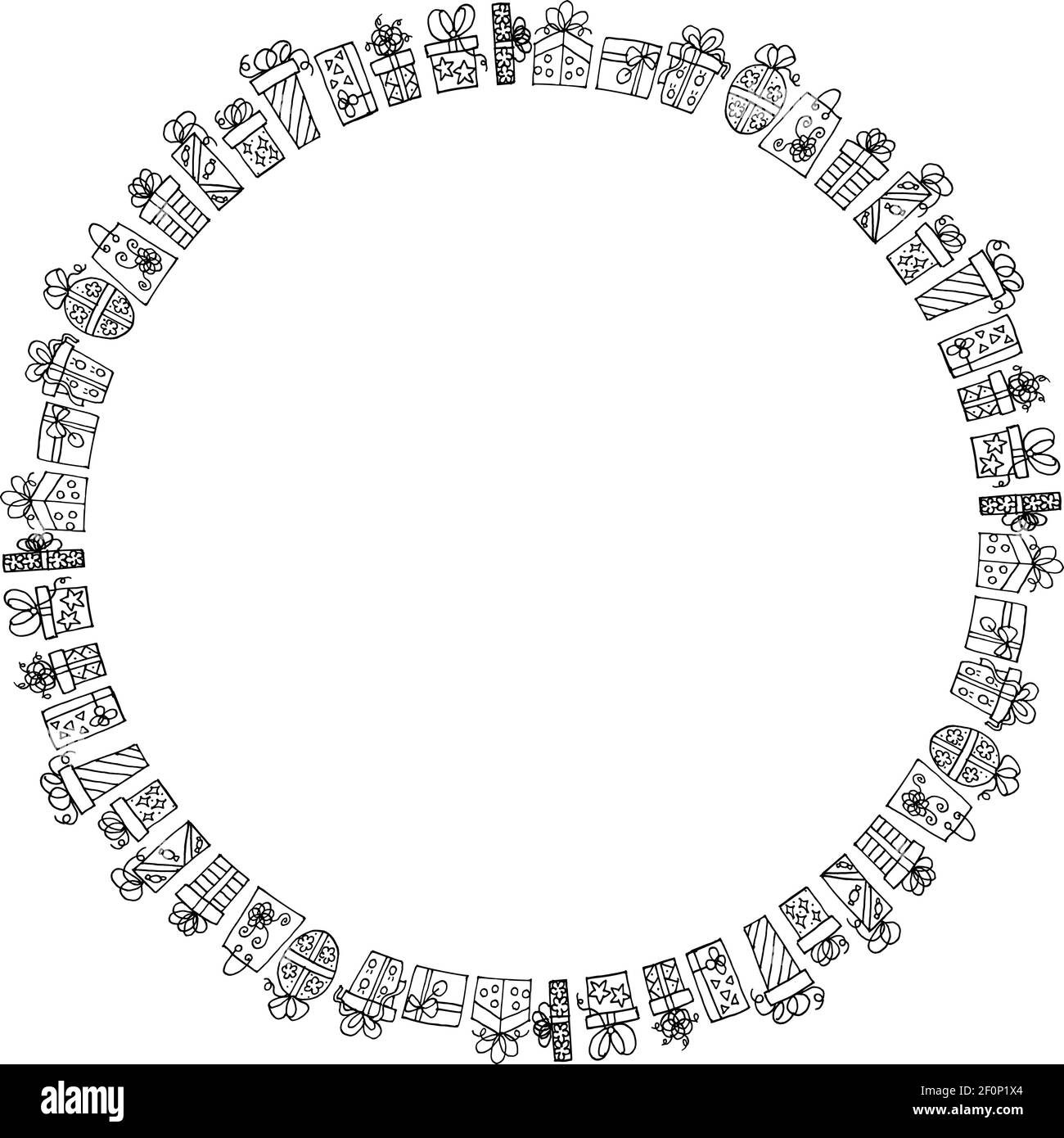 vector drawing gift circle border frame background Stock Vector Image ...