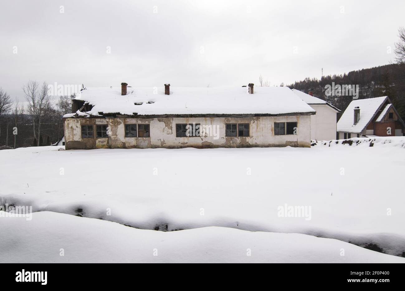 traditional Balkan architecture, rural house made of clay and wood ...