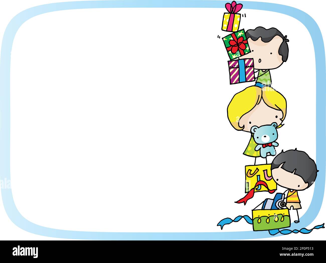 vector cartoon Children get gifts Stock Vector Image & Art - Alamy