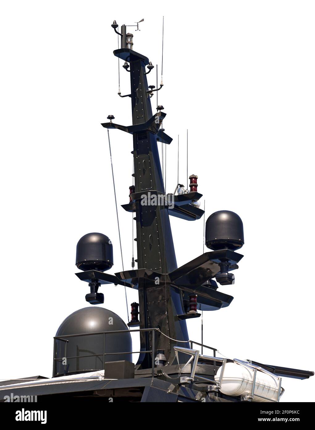 Close-up of a luxury yacht superstructure with navigation equipment ...