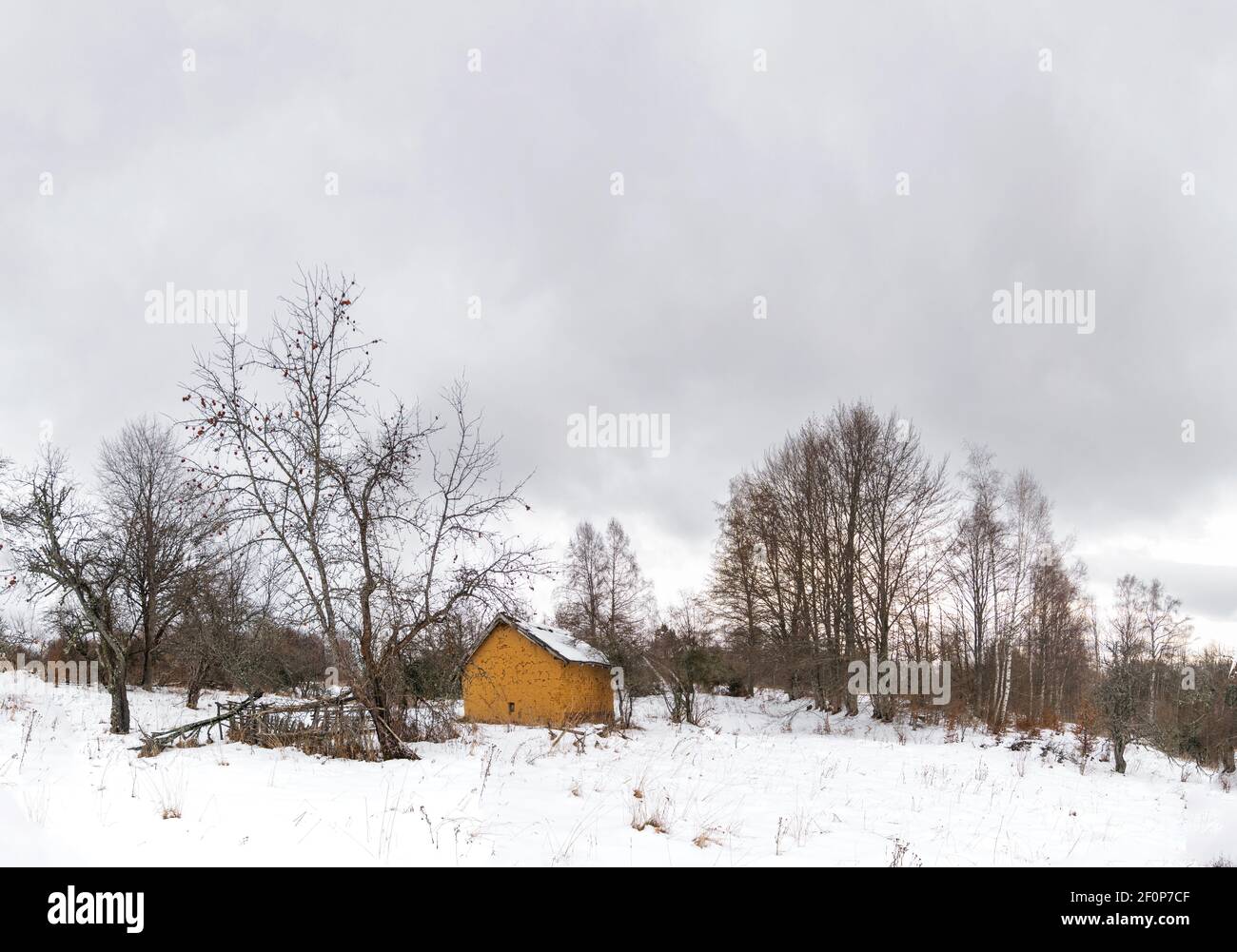 traditional Balkan architecture, rural house made of clay and wood ...