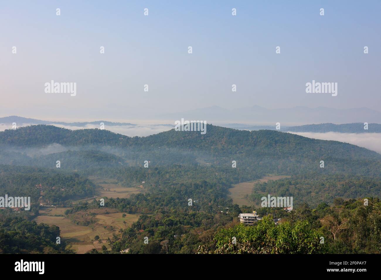 Beautiful view of mountainous landscape of Western Ghats in the midst ...