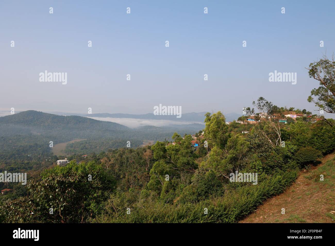 Beautiful view of mountainous landscape of Western Ghats in the midst ...