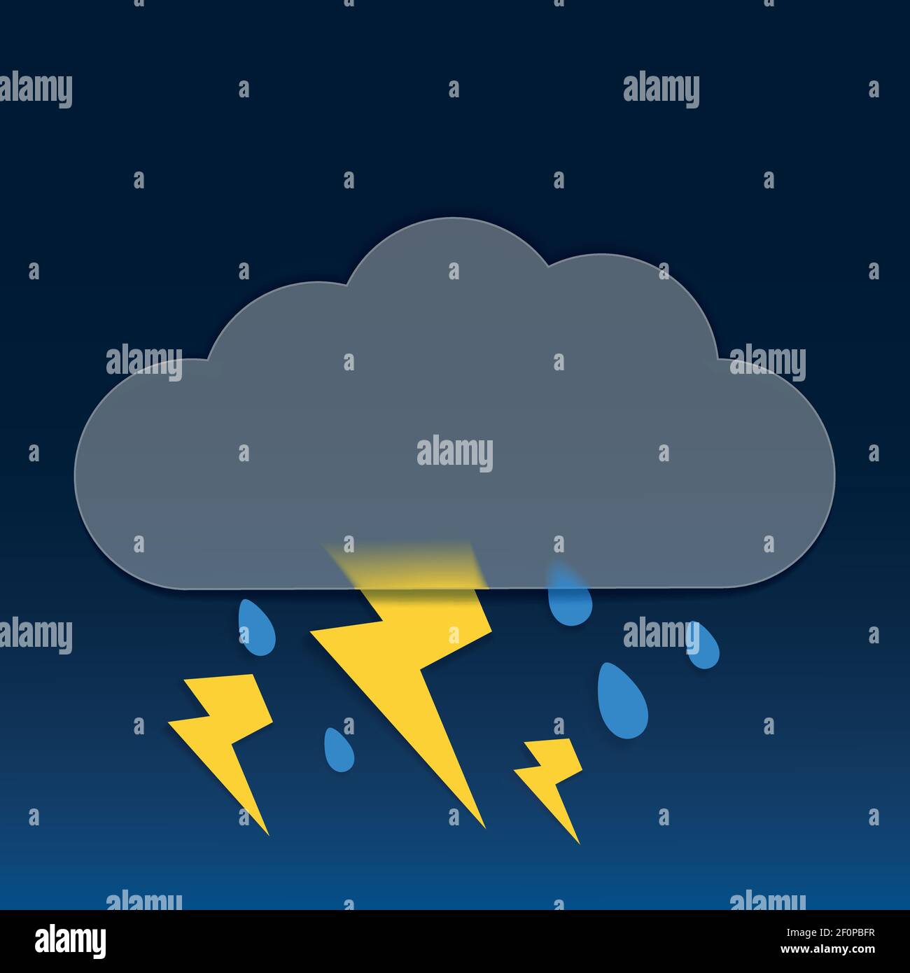 Vector drawing. Weather icon with cloud in style glass morphism ...
