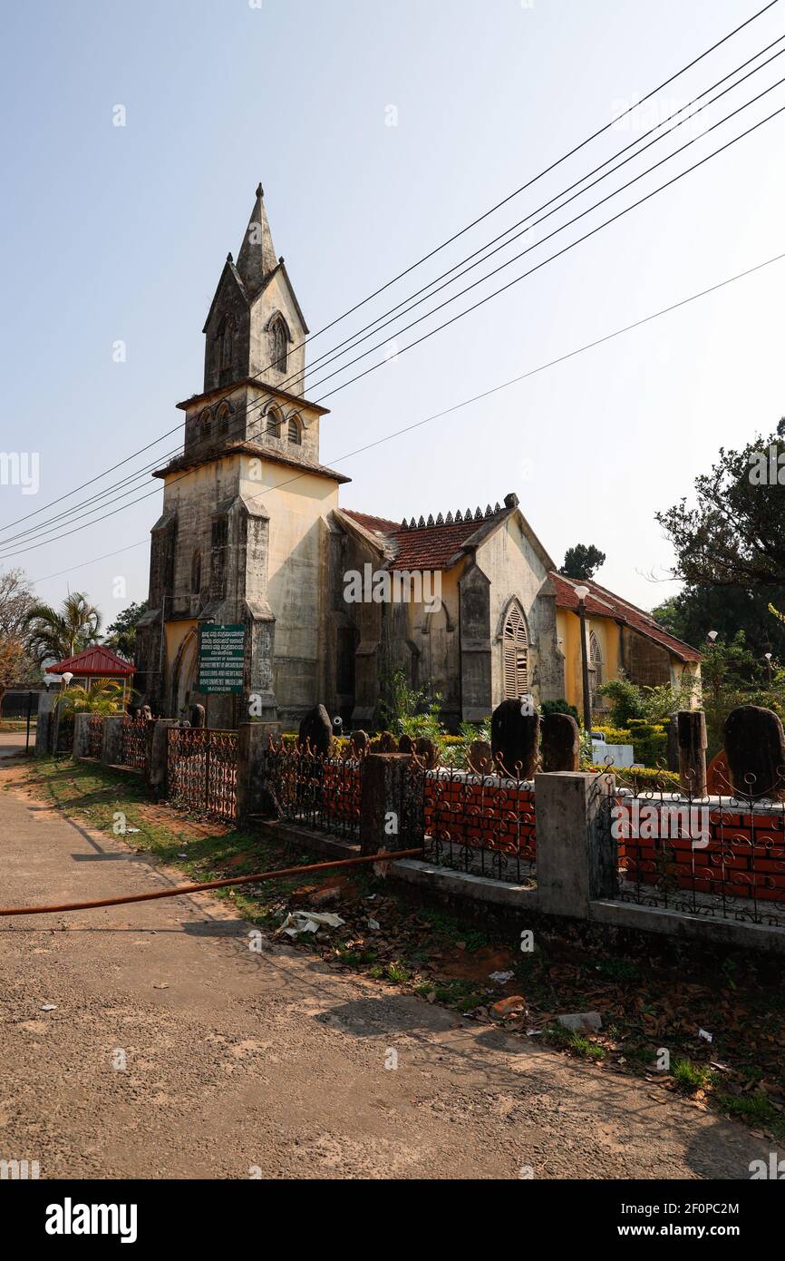 Gothic style architecture of the ancient St. Mark's Church inside ...