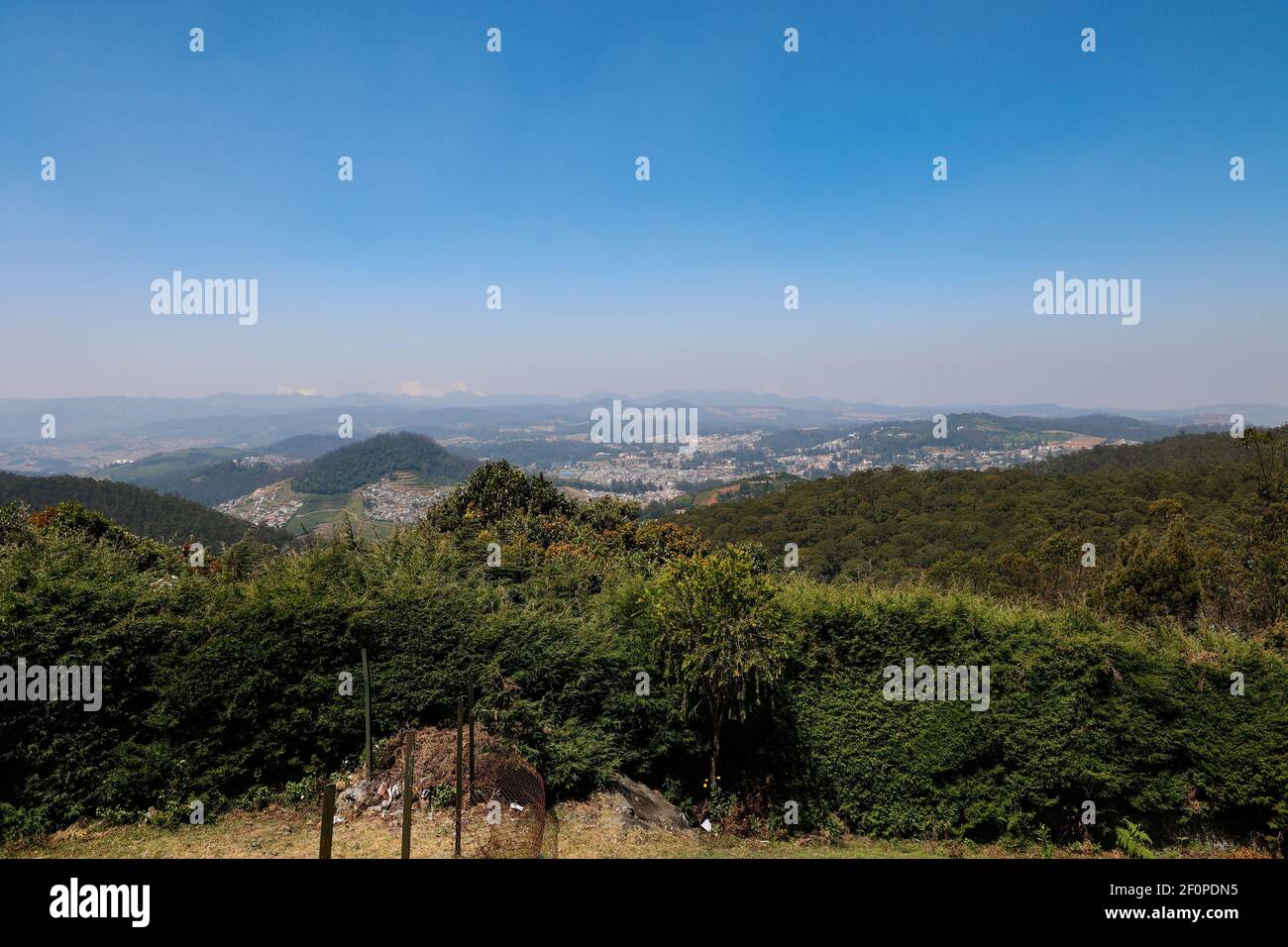 Beautiful view of Ooty Valley from Doddabetta Peak in Tamil Nadu, India ...