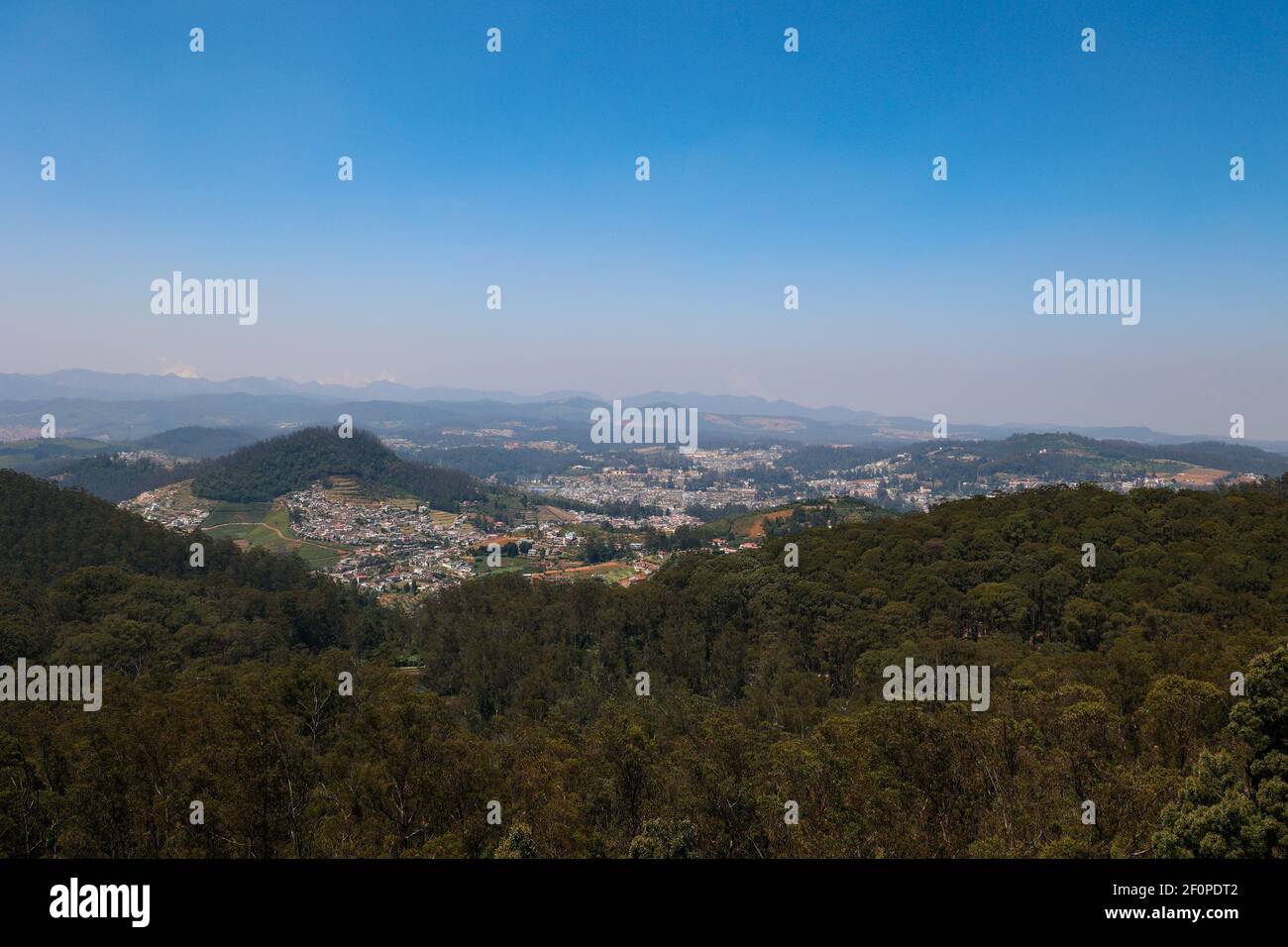 Beautiful view of Ooty Valley from Doddabetta Peak in Tamil Nadu, India ...