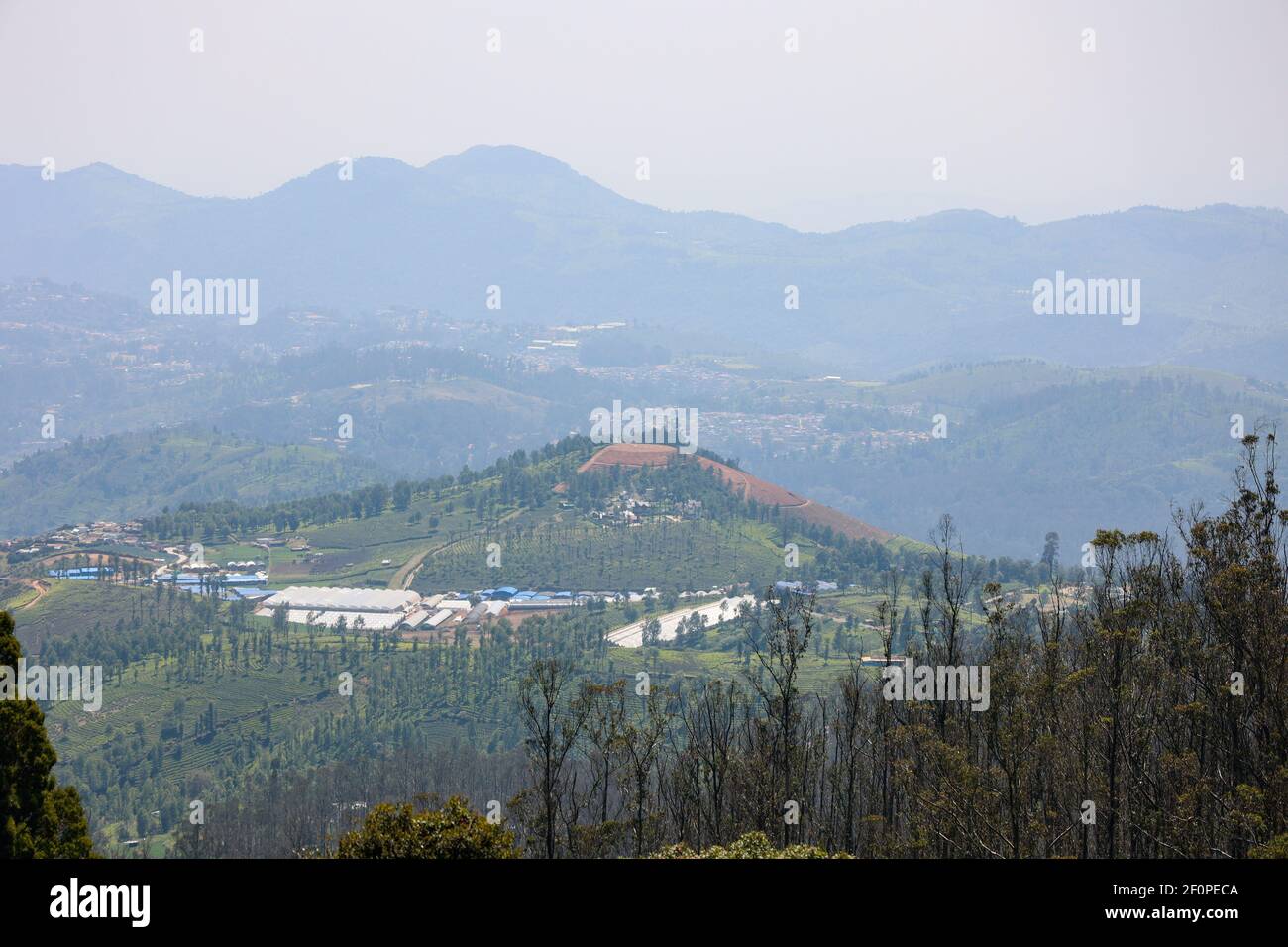 Beautiful view of Ooty Valley from Doddabetta Peak in Tamil Nadu, India ...