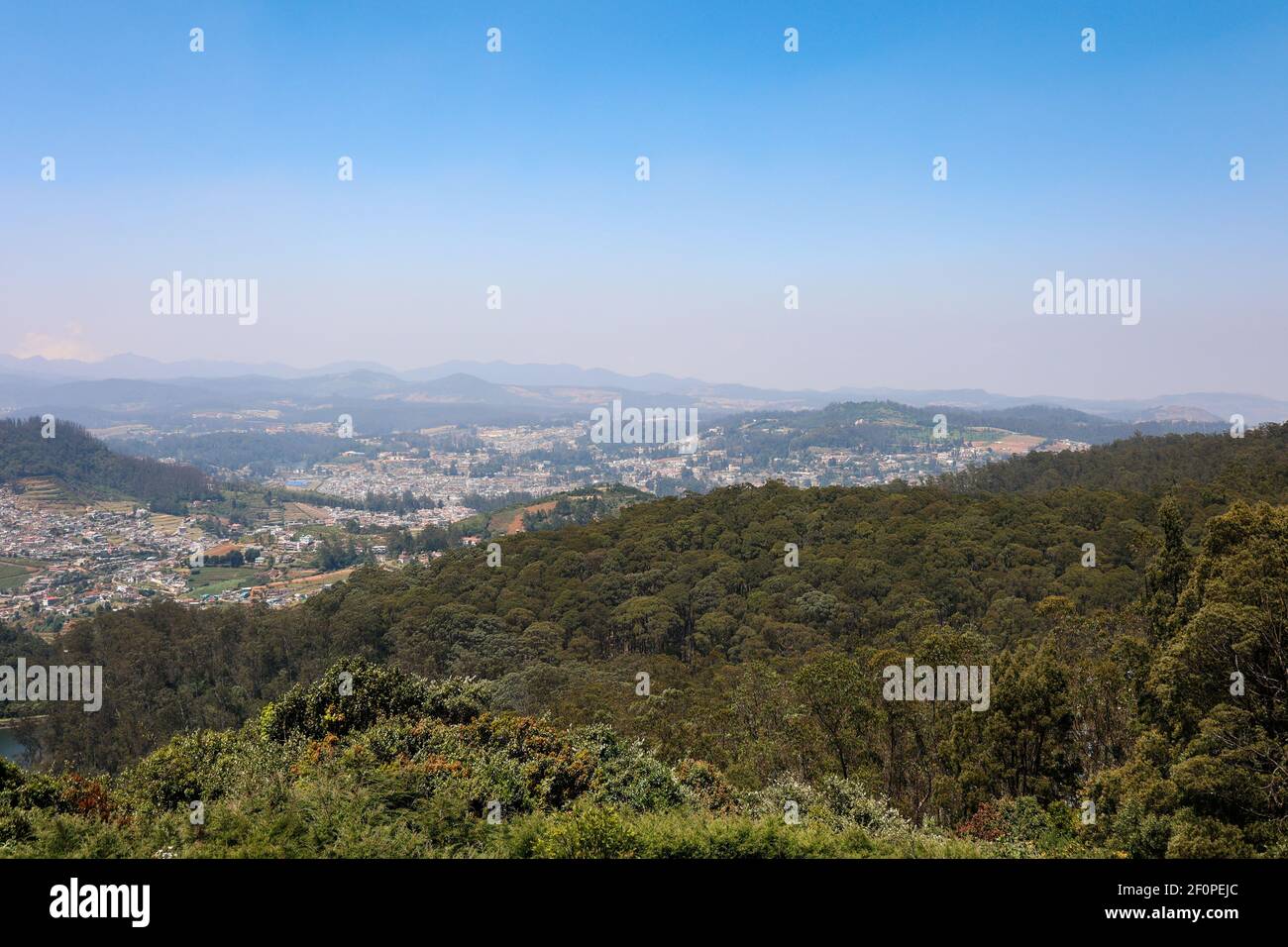 Beautiful view of Ooty Valley from Doddabetta Peak in Tamil Nadu, India ...