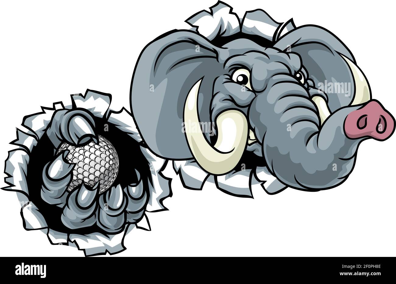 Elephant Golf Ball Sports Animal Mascot Stock Vector Image & Art - Alamy