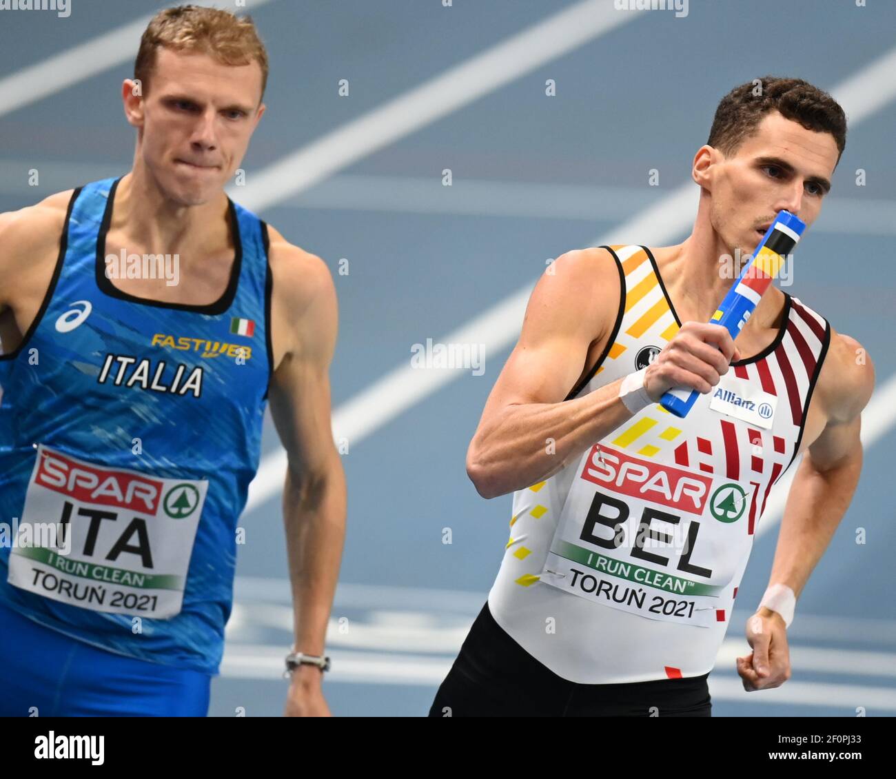 Belgian Kevin Borlee pictured in action during the men 4x400m relay ...