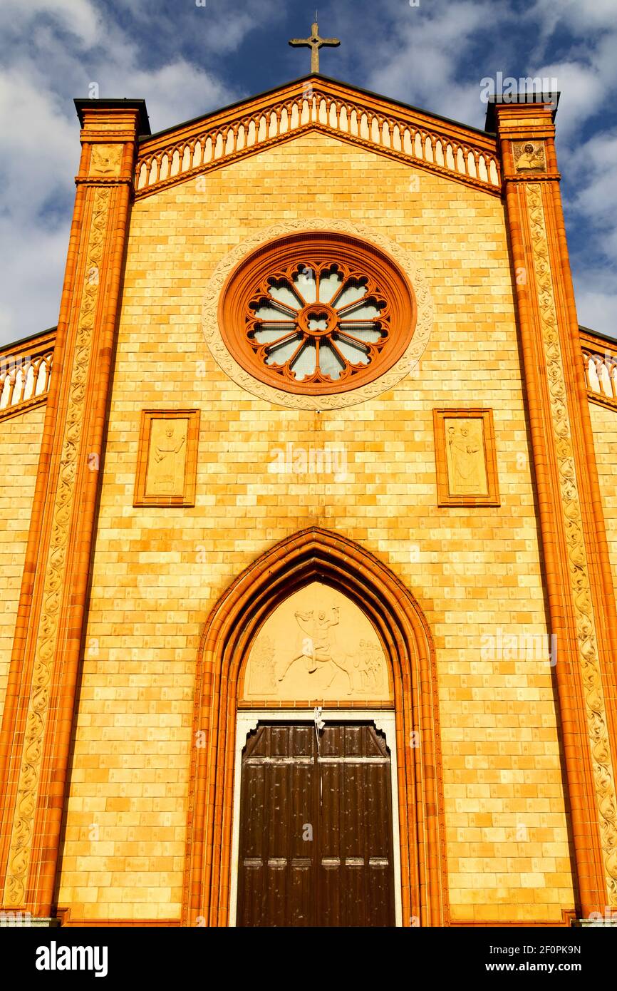 Lombardy the villa cortese old church closed brick tower wall Stock ...