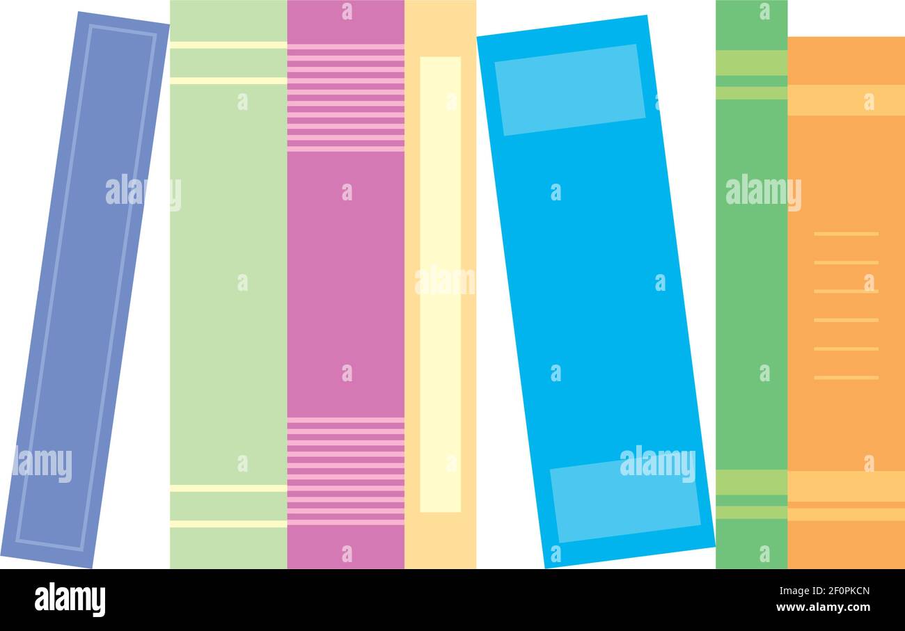 colorful books standing over background Stock Vector Image & Art - Alamy