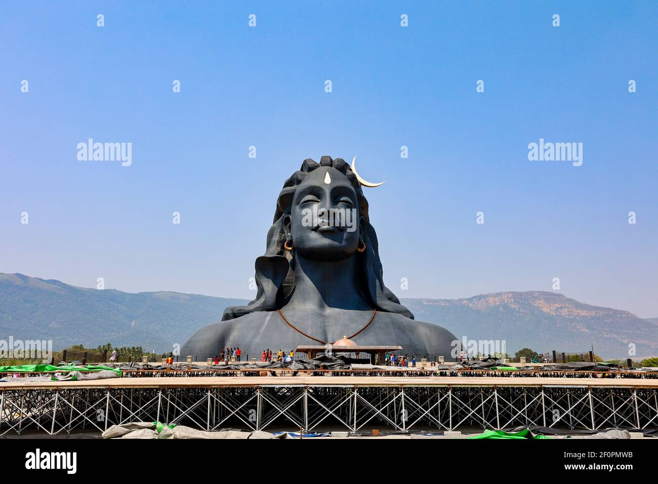 The giant Adiyogi Shiva Statue at Isha Yoga Center, Coimbatore, Tamil Nadu, India Stock Photo ...