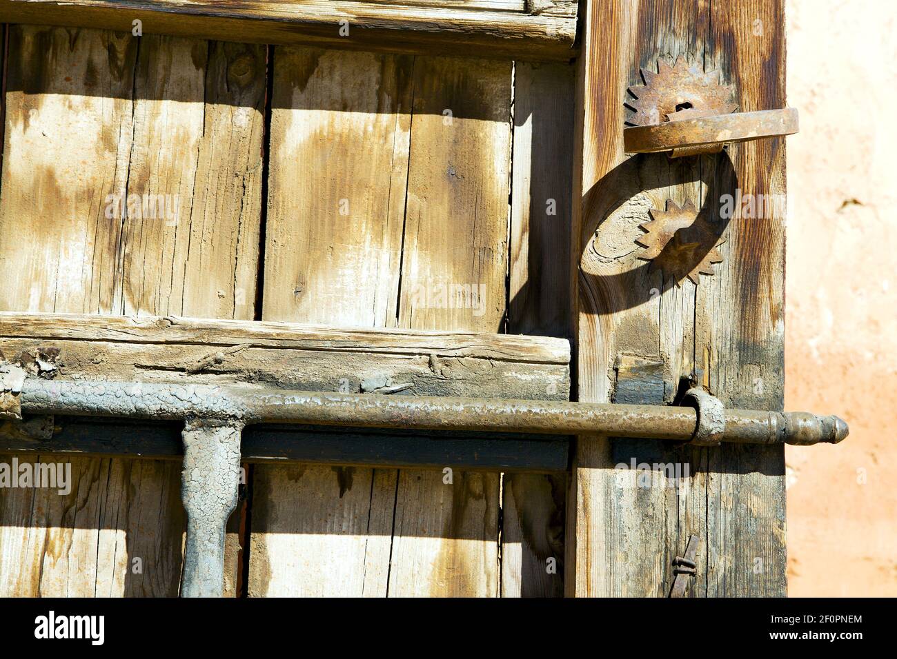 Metal rusty brown in africa the old home and safe padlock Stock Photo ...