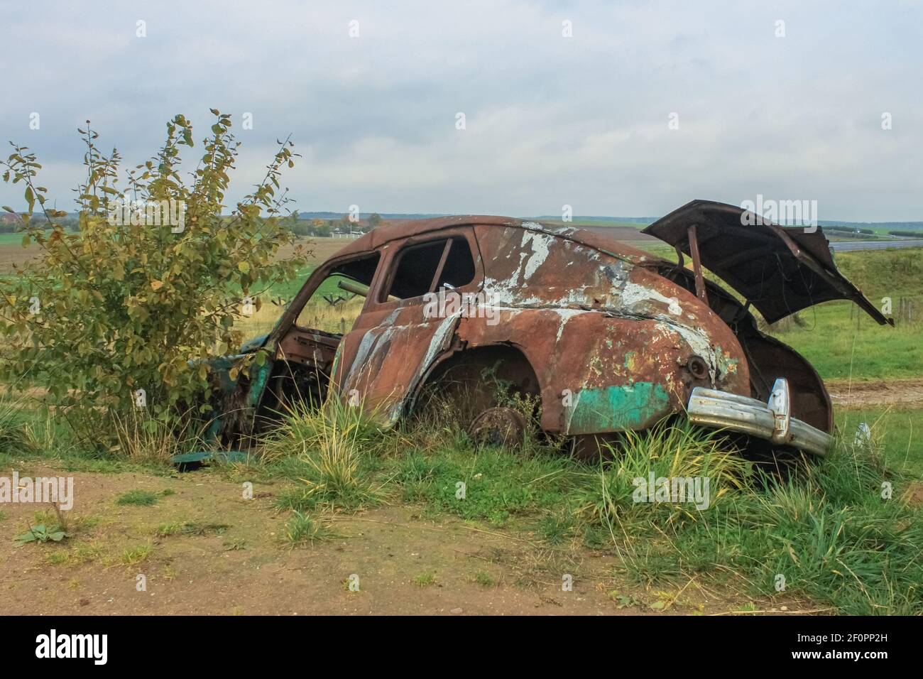 Minsk, Belaraus - October 2, 2012: The legendary Soviet car GAZ M20 ...