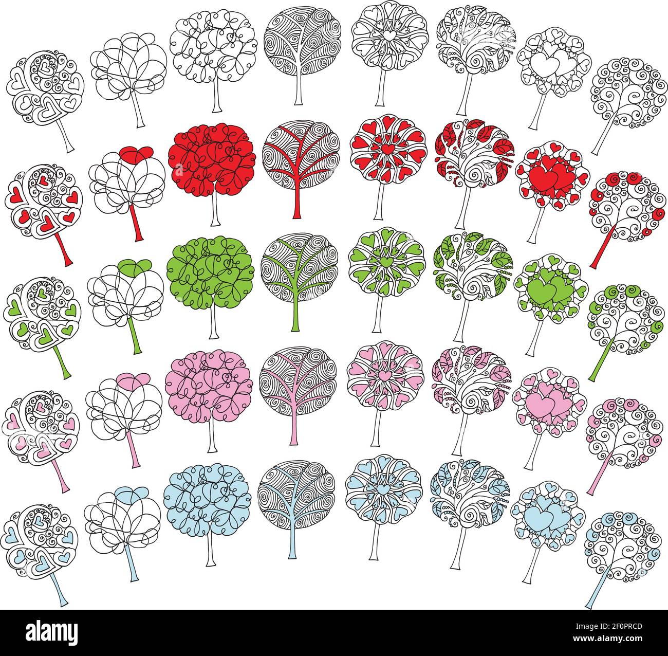 vector drawing heart shape with love tree design background Stock ...