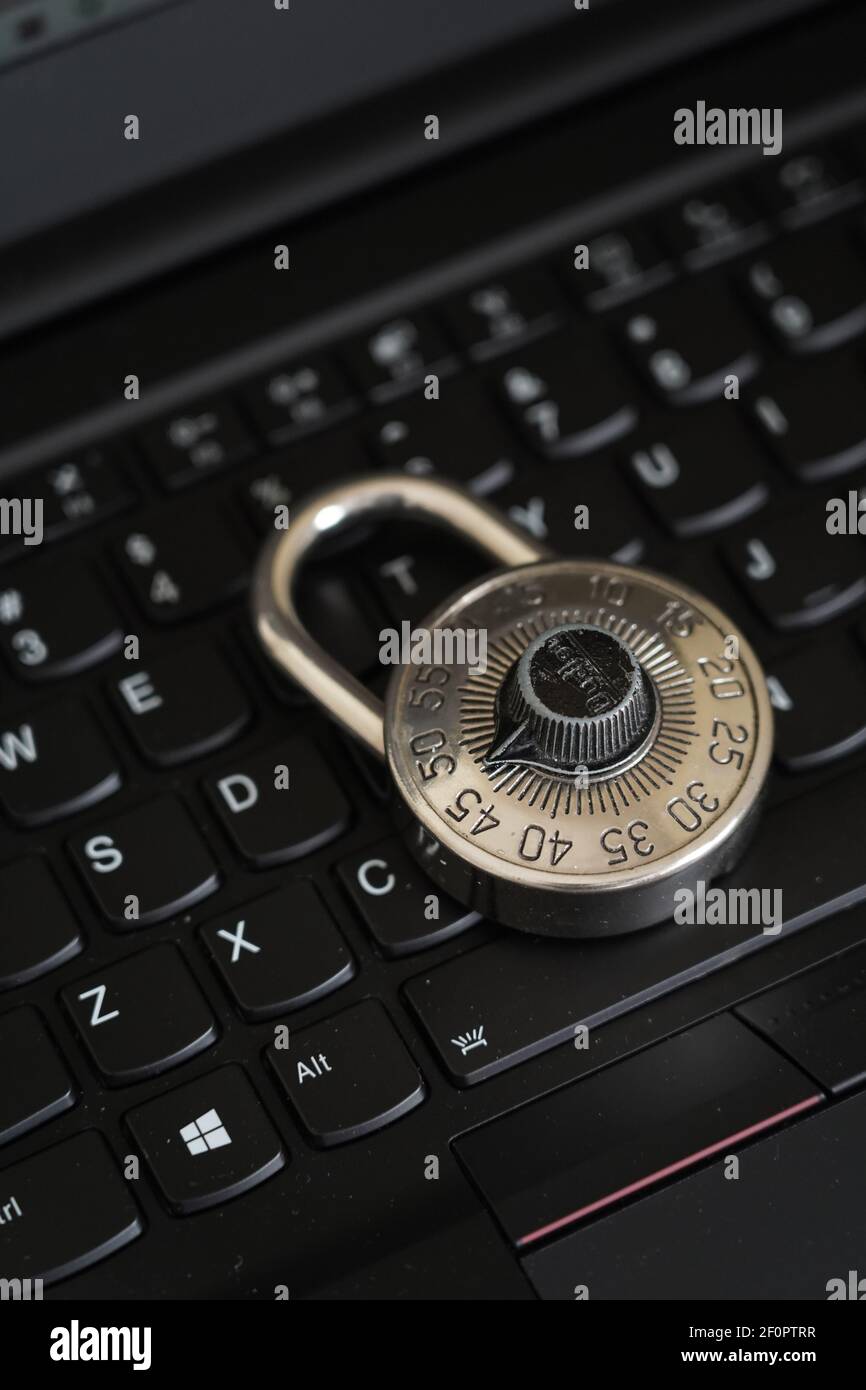 lock and keyboard representing cyber security Stock Photo - Alamy