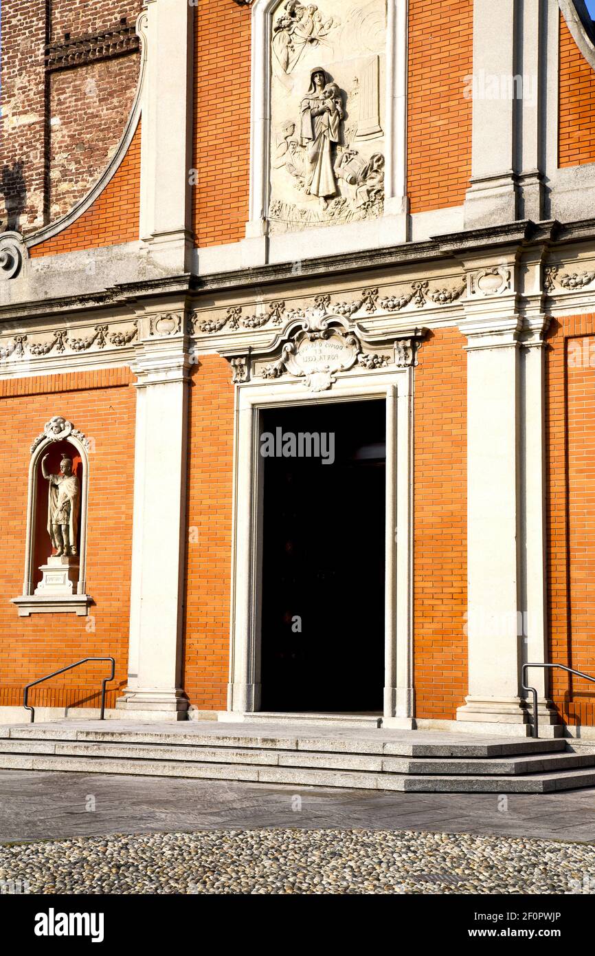 Church the mozzate old closed brick sidewalk italy lombardy Stock Photo ...