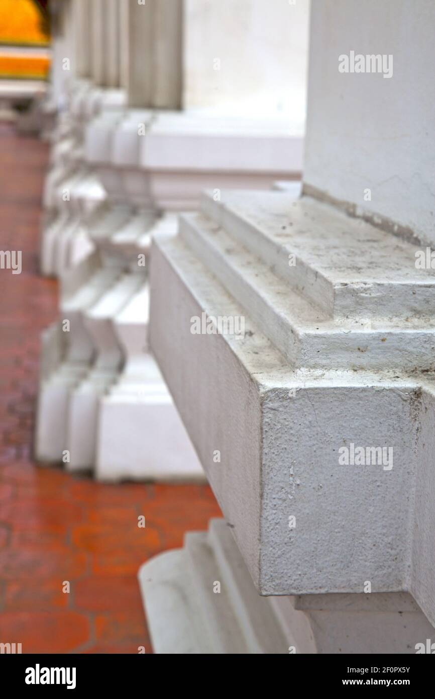 Dirty column temple bangkok thailand incision of the temple Stock Photo ...