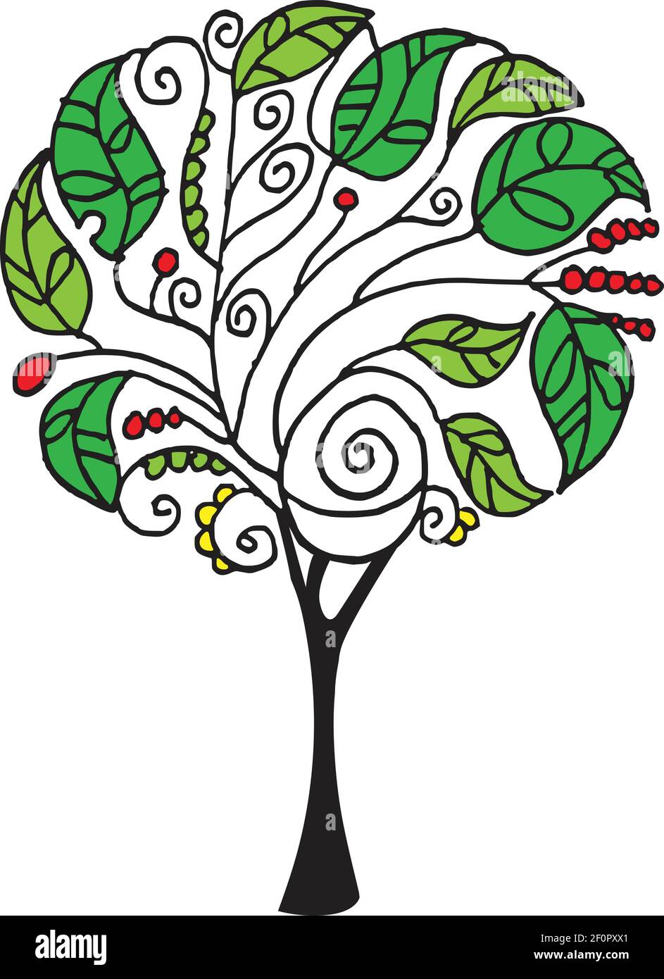 vector drawing tree background Stock Vector Image & Art - Alamy