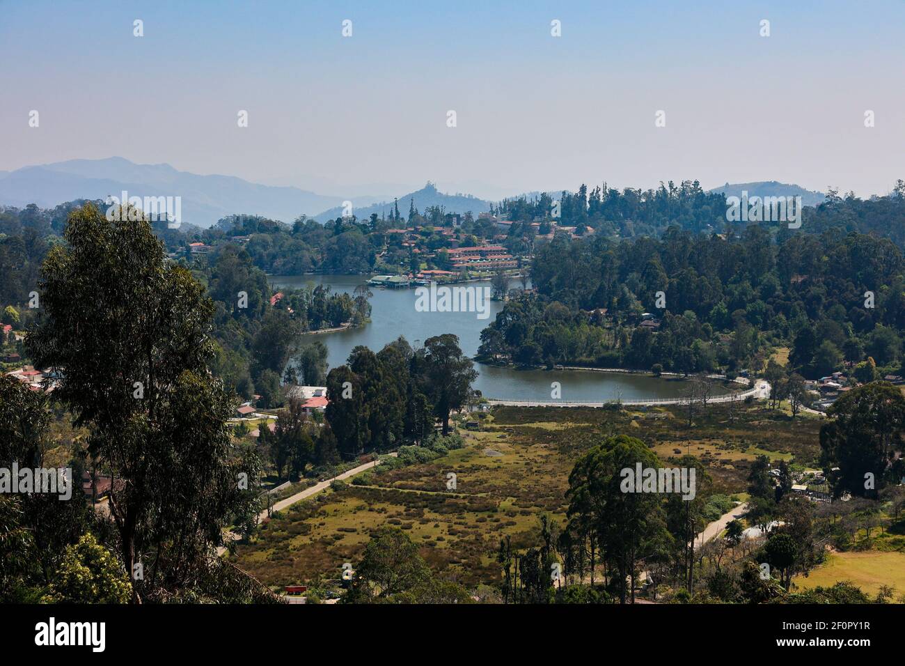 View from Upper Lake Viewpoint in Kodaikanal, Tamil Nadu, India Stock ...