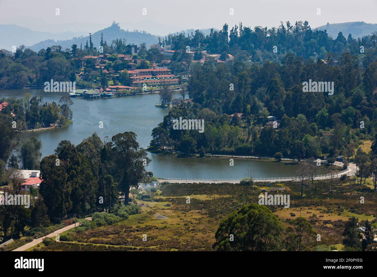 View from Upper Lake Viewpoint in Kodaikanal, Tamil Nadu, India Stock ...