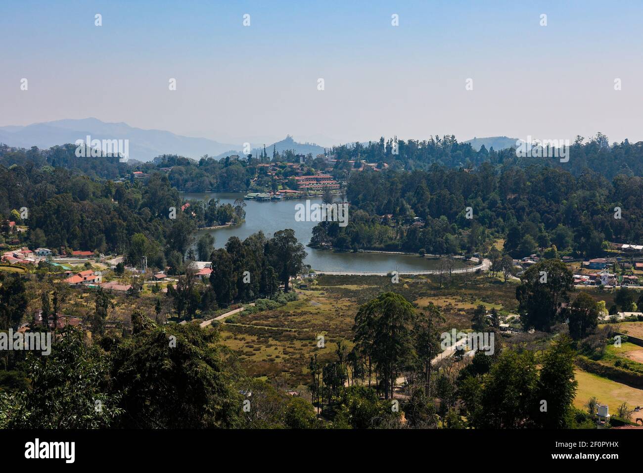 View from Upper Lake Viewpoint in Kodaikanal, Tamil Nadu, India Stock ...