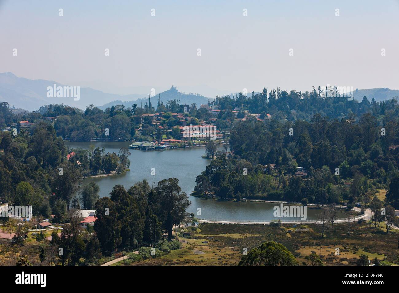 View from Upper Lake Viewpoint in Kodaikanal, Tamil Nadu, India Stock ...