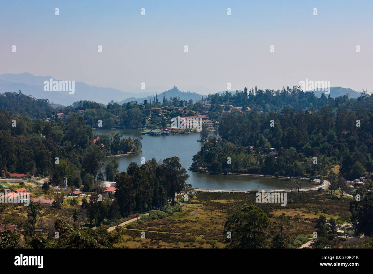 View from Upper Lake Viewpoint in Kodaikanal, Tamil Nadu, India Stock ...