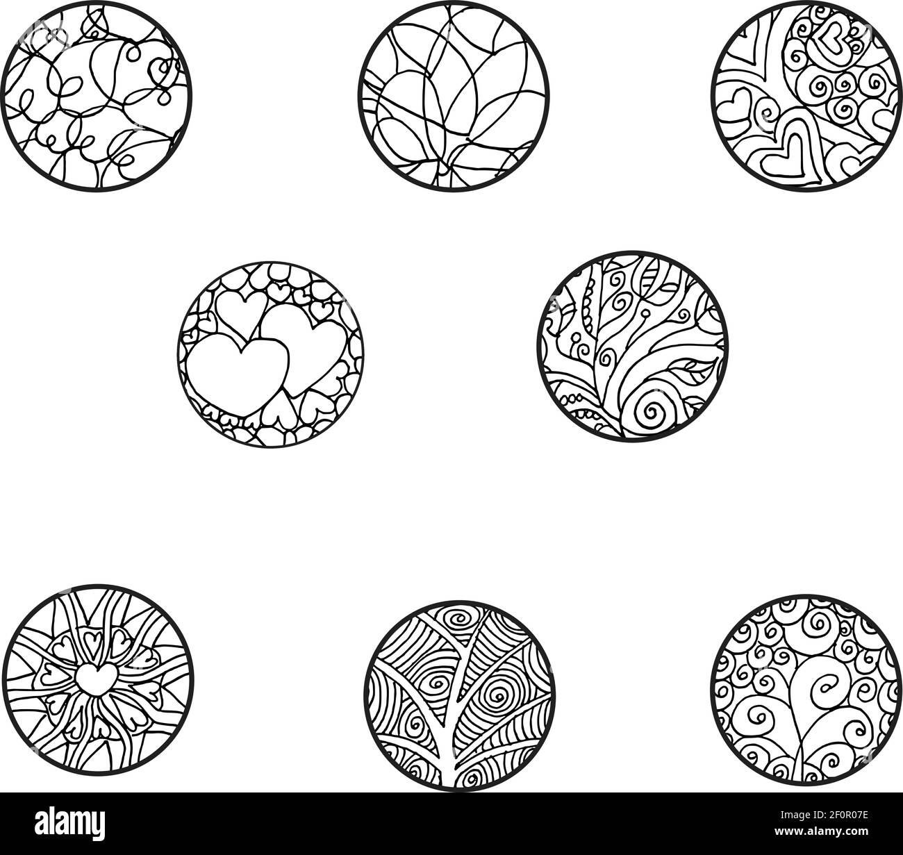 vector drawing circle design pattern drawing set Stock Vector Image ...