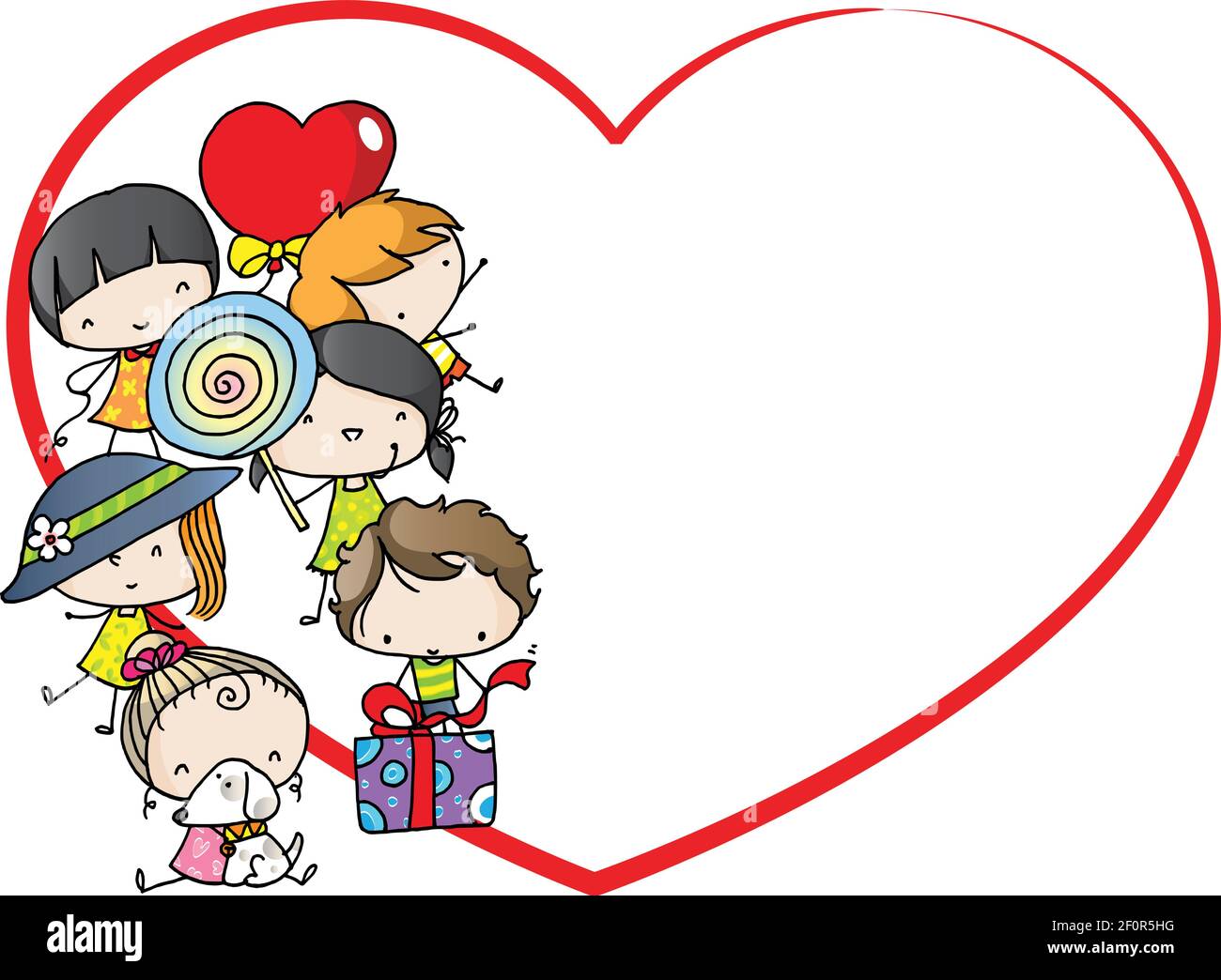 vector cartoon Children get gifts Stock Vector Image & Art - Alamy