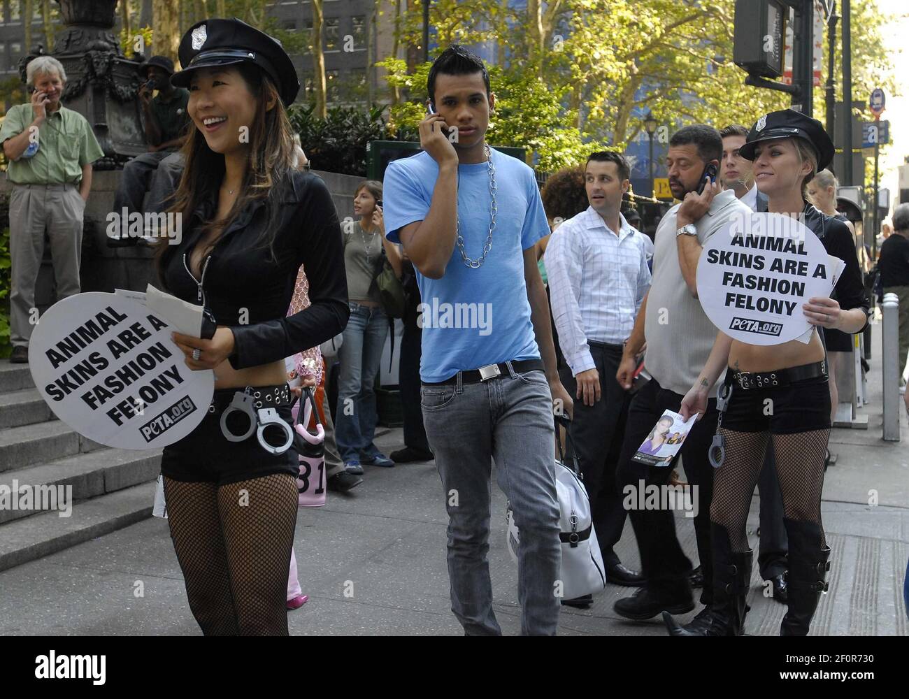 6 September 2007- New York, NY- Scantily clad PETA fashion police ...