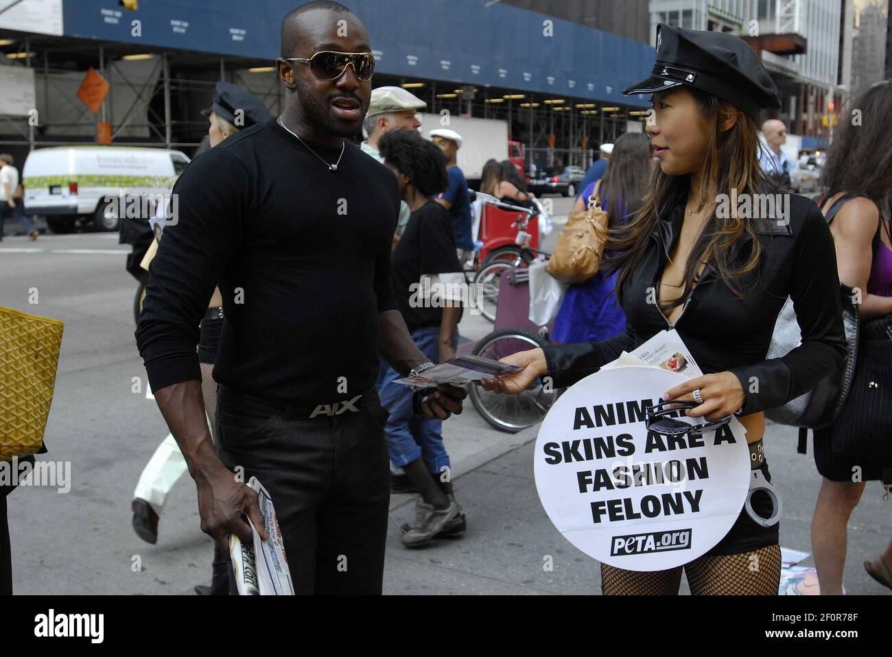 6 September 2007- New York, NY- Scantily clad PETA fashion police ...