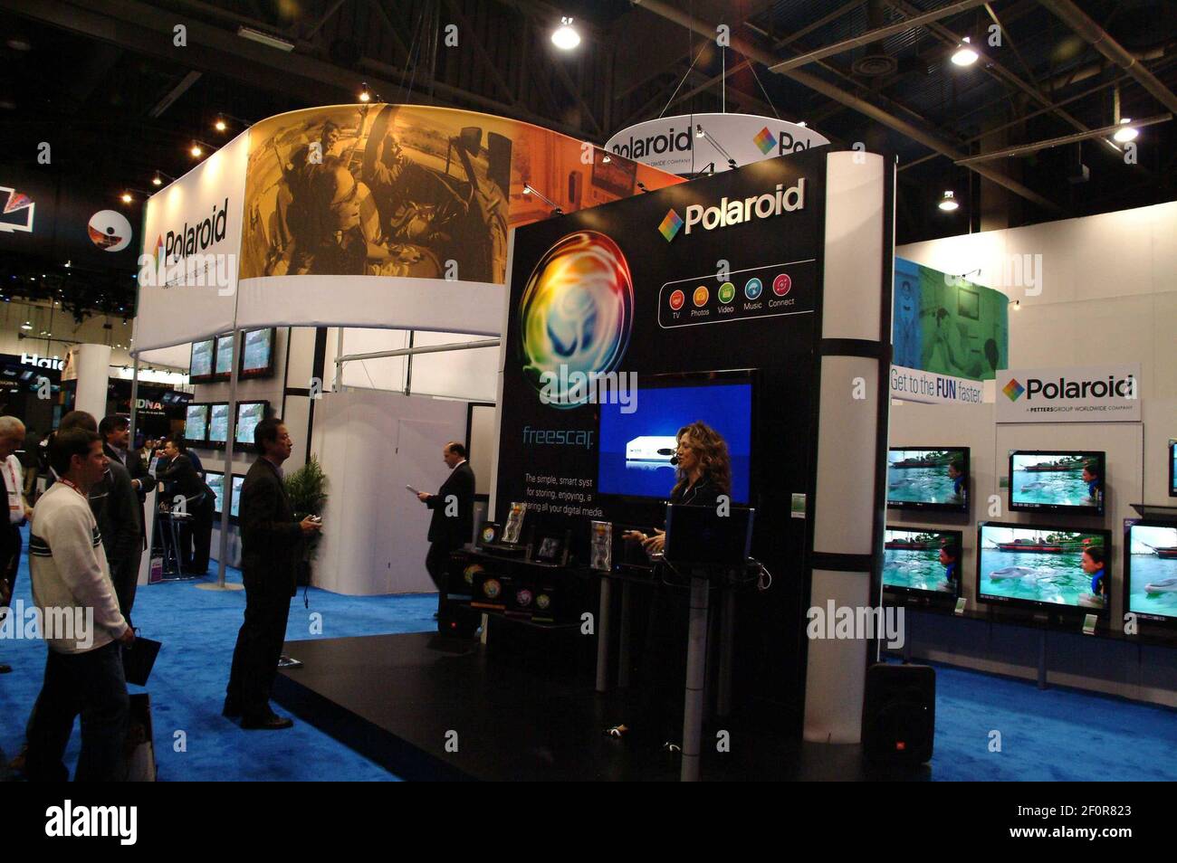 9 January 2008 - Las Vegas, Nevada - The Polarold booth at CES 2008.The ...