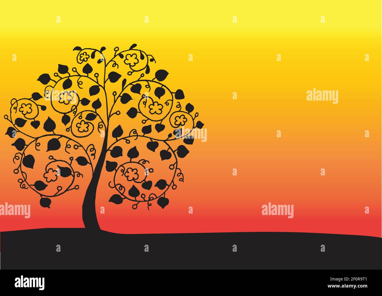 vector drawing tree background Stock Vector Image & Art - Alamy