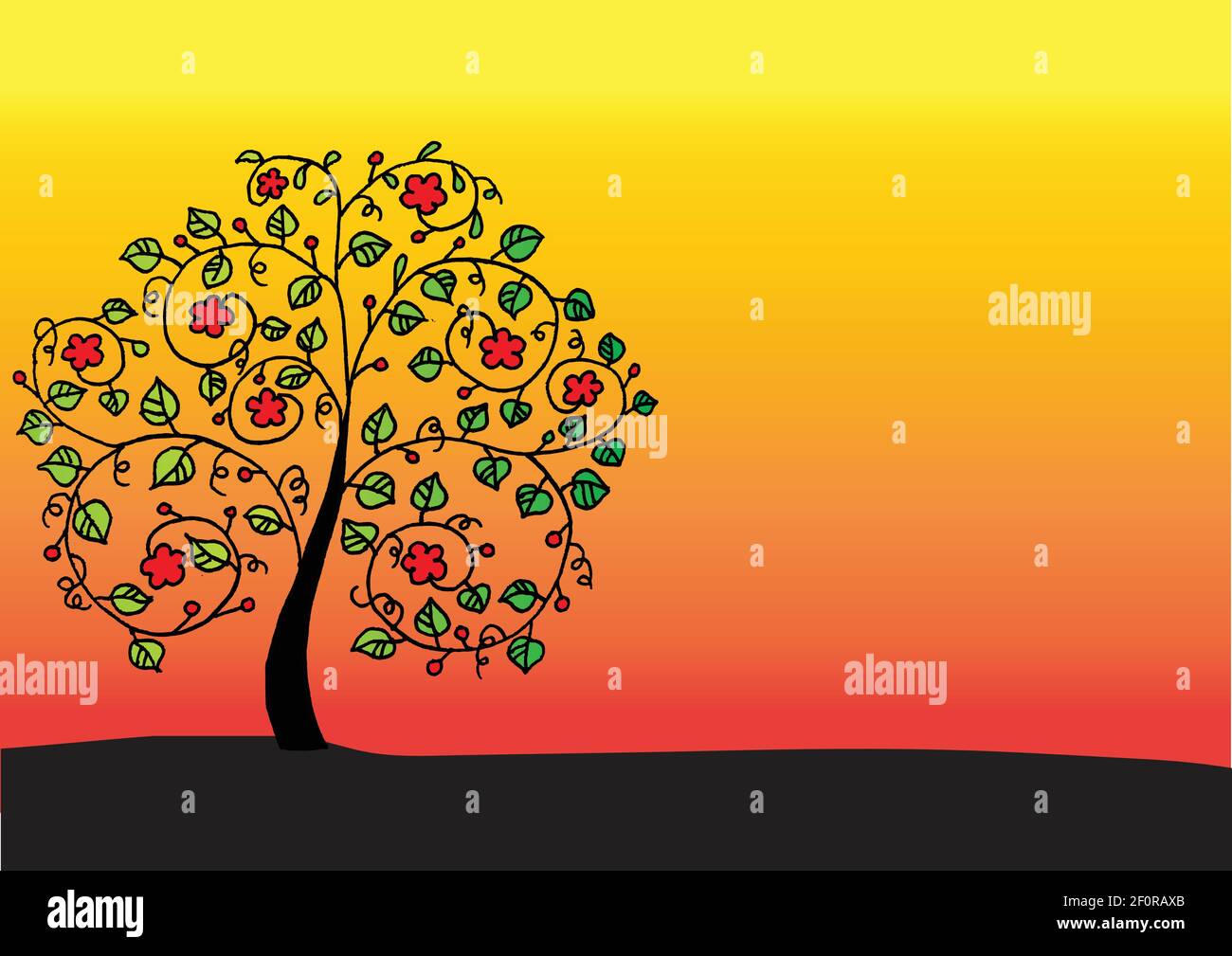 vector drawing tree background Stock Vector Image & Art - Alamy