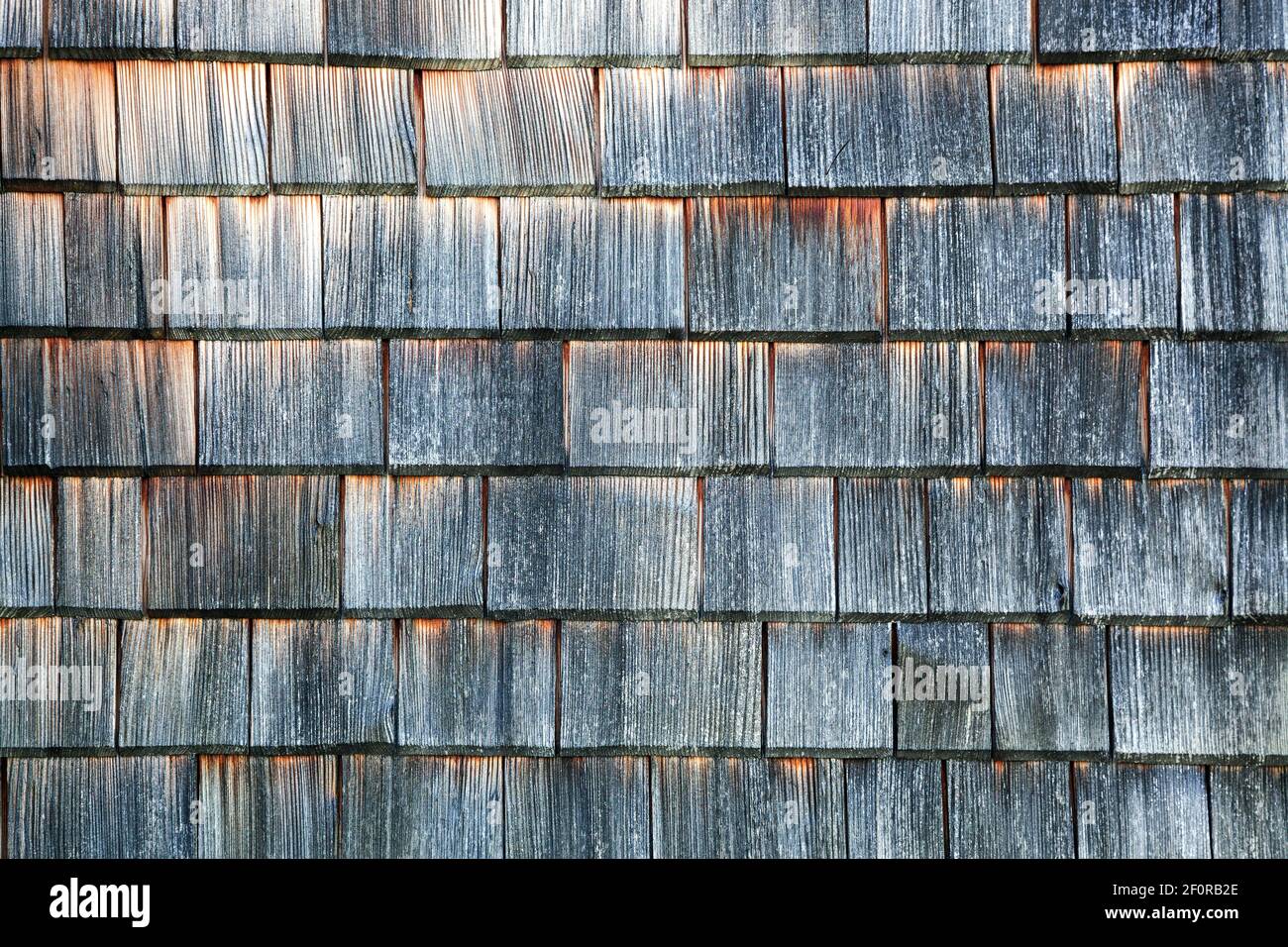 Old wooden shingles, wooden shingle facade, Oberallgaeu, Allgaeu ...
