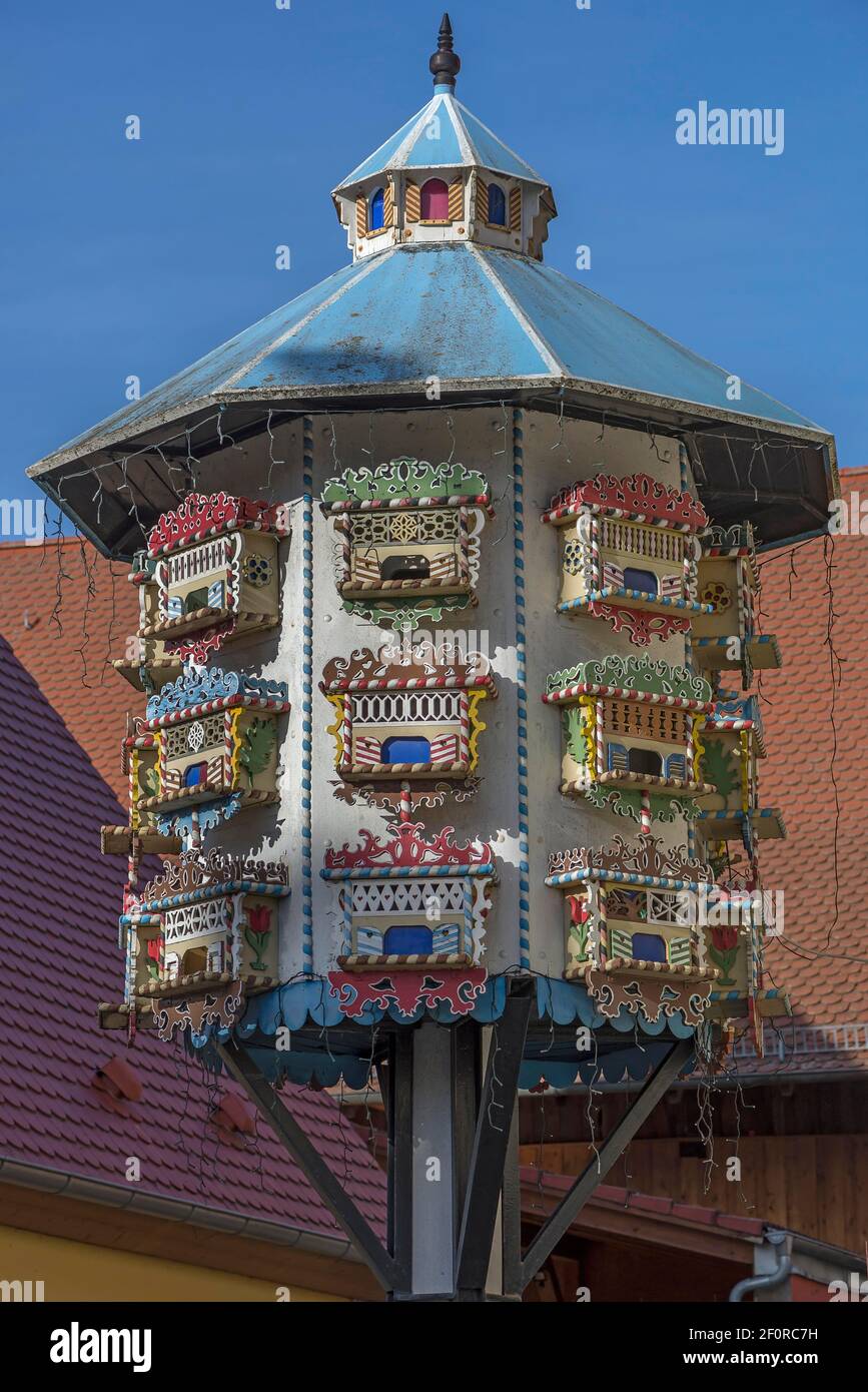 Artfully built dovecote in front of a farmhouse, Hetzles, Upper ...