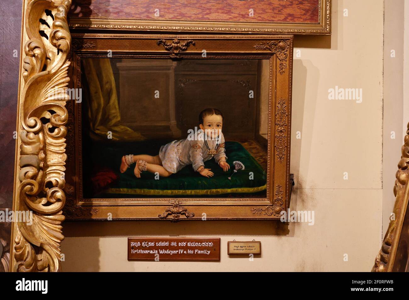 Portrait painting of young Krishnaraja Wadiyar IV inside Mysore Palace ...