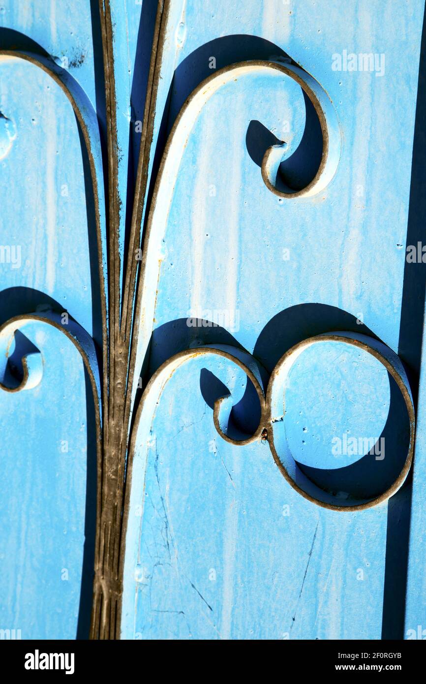 Blue hinges in africa the facade home and Stock Photo - Alamy
