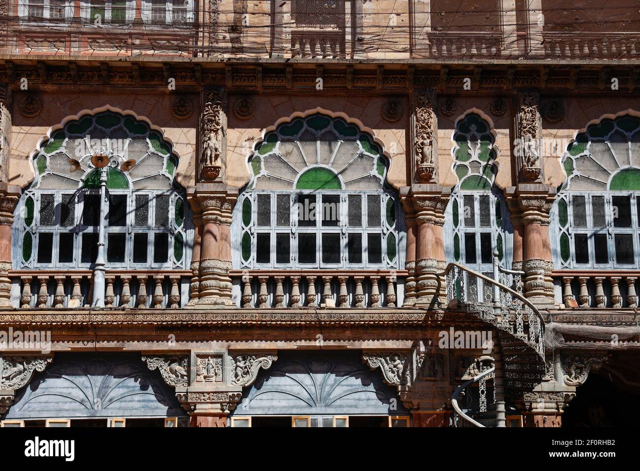 Intricately carved windows of Mysore Palace in Karnataka, India Stock ...