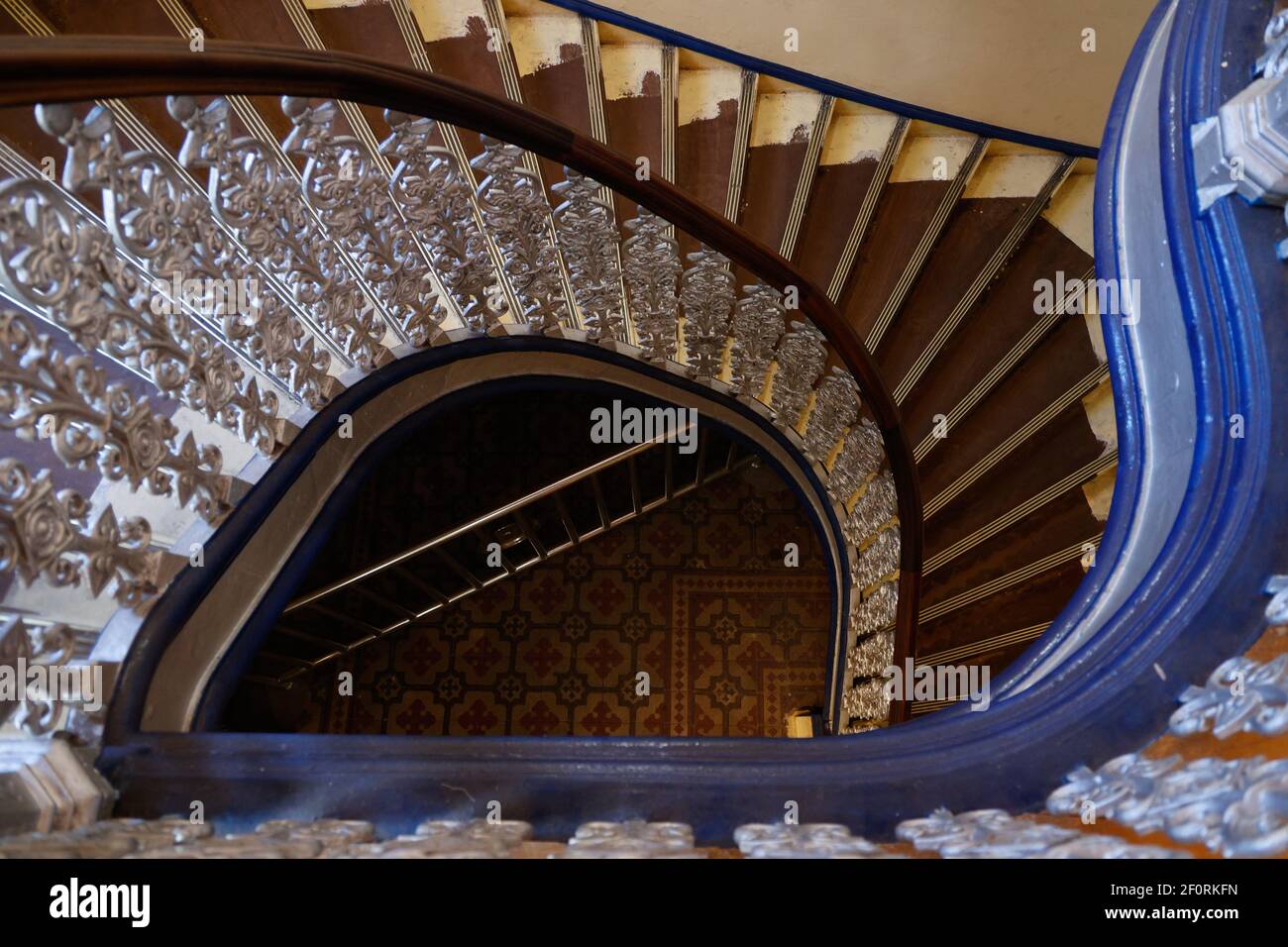 Arched staircase inside Mysore Palace in Karnataka, India Stock Photo ...