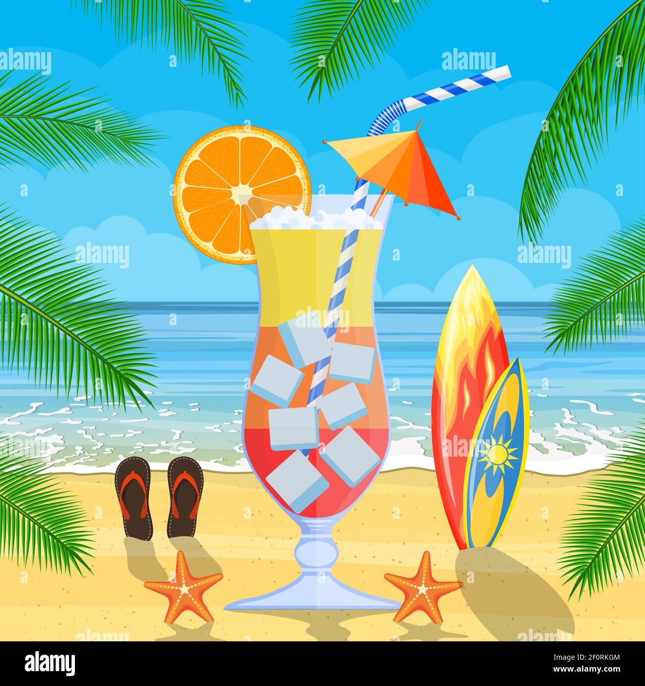 Ice in cocktail sun Stock Vector Images - Alamy