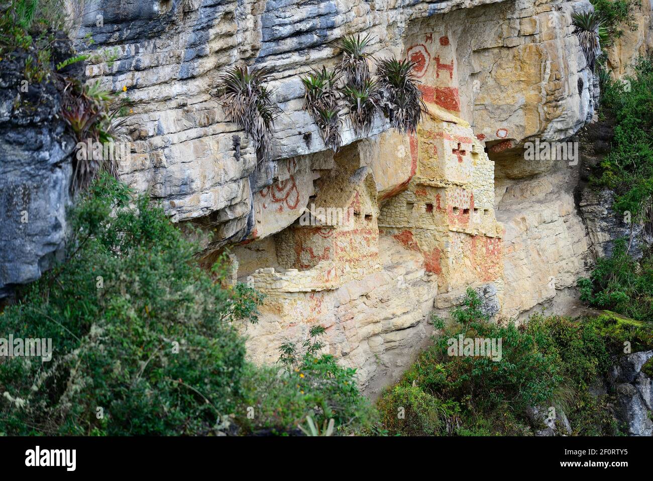 Mausoleo de Revash, burial place of the Chachapoya culture in the steep ...