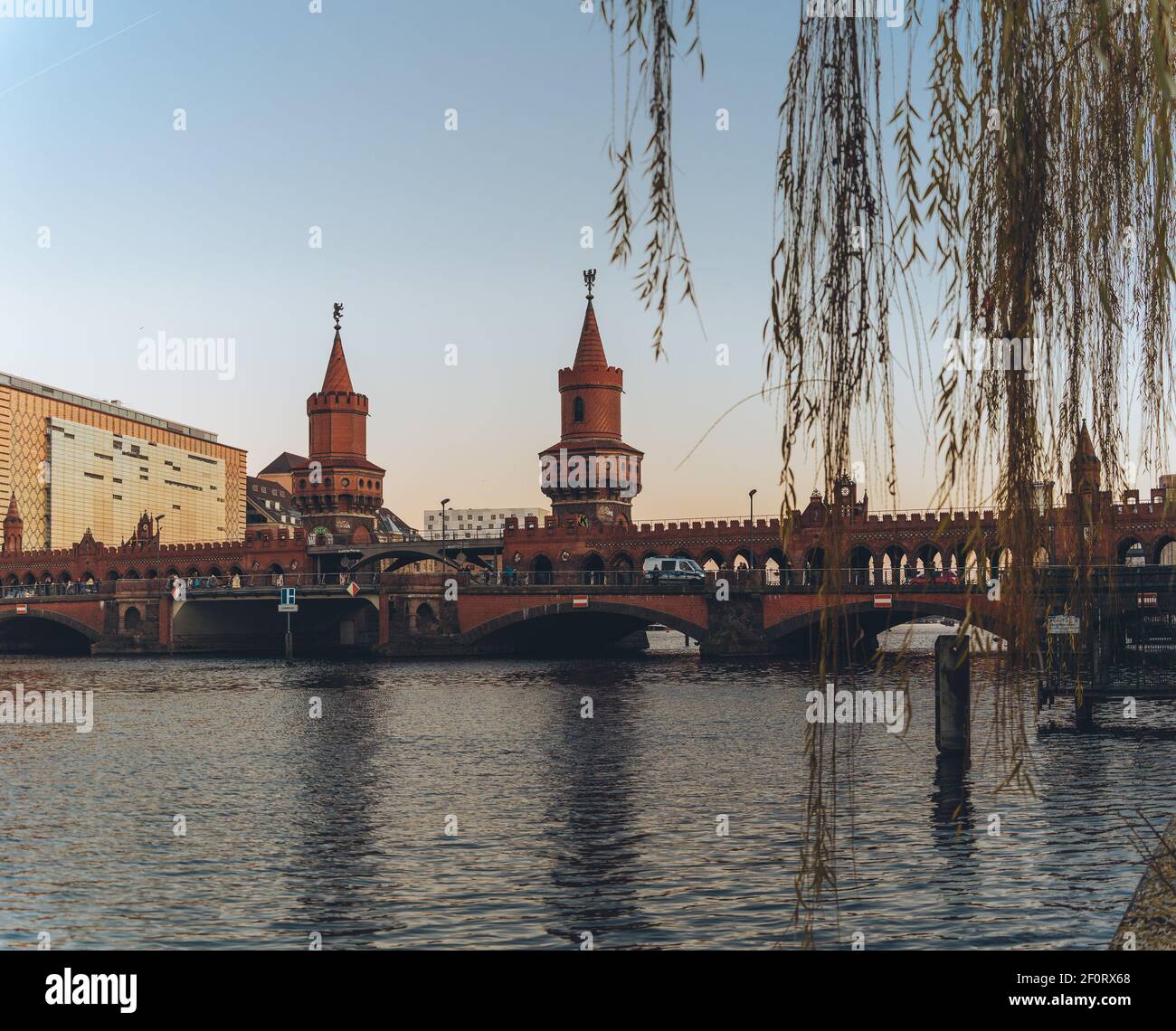 Berlin, Germany - March 03 2021: View towards Oberbaum Bridge during ...