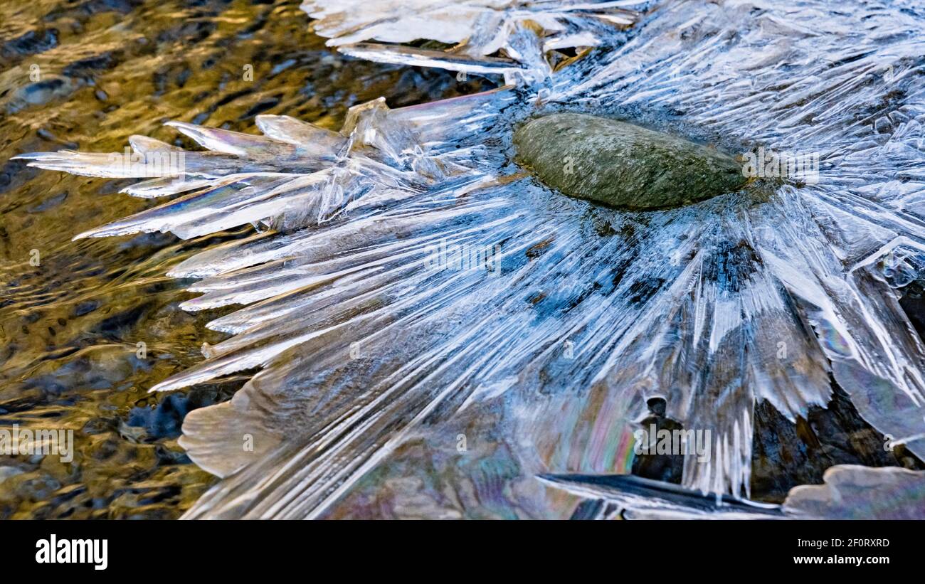 Details, shapes and structures of ice, ice crystals, Austria Stock ...
