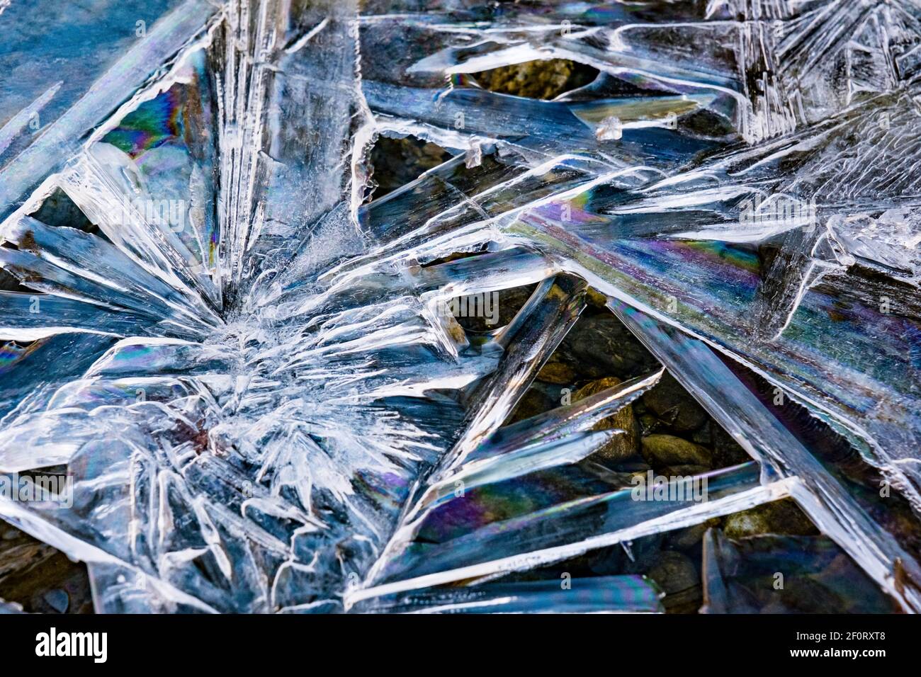 Details, shapes and structures of ice, ice crystals, Austria Stock ...